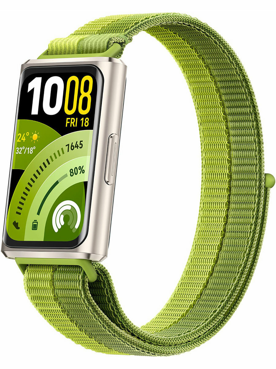 Умные часы HUAWEI Band 11 Pro, ремешок зелёный, серебристый, с AMOLED-экраном