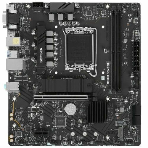 Материнская плата MSI B760M BOMBER - LGA 1700, Intel B760, 2xDDR5-5600 МГц, 1xPCI-Ex16, 2xM.2, Micro-ATX