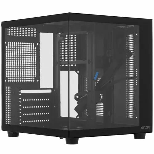 Компьютерный корпус Ginzzu V100 REV1 (V100 REV1) черный - Mini Tower, Micro-ATX, USB 2.0 Type-A, USB 3.2 Gen 1 Type-A