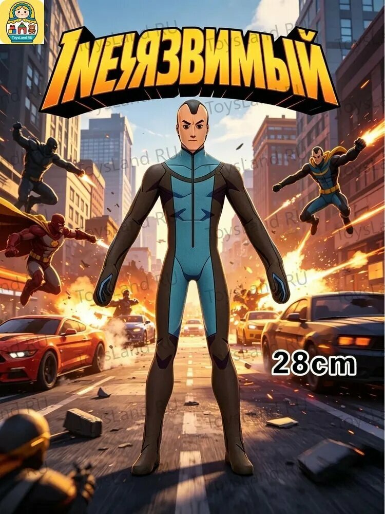 Плюшевая кукла Неуязвимый (Invincible) 28 см с каркасом
