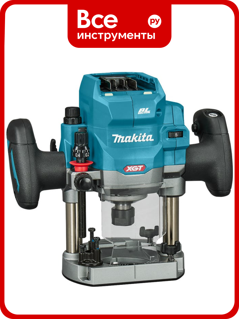Фрезер погружной аккумуляторный Makita XGT 40V BL AWS XPT, 12мм, гл. погр. 0-60мм, 8000-25 000 об/мин, пл. пуск RP001GZ