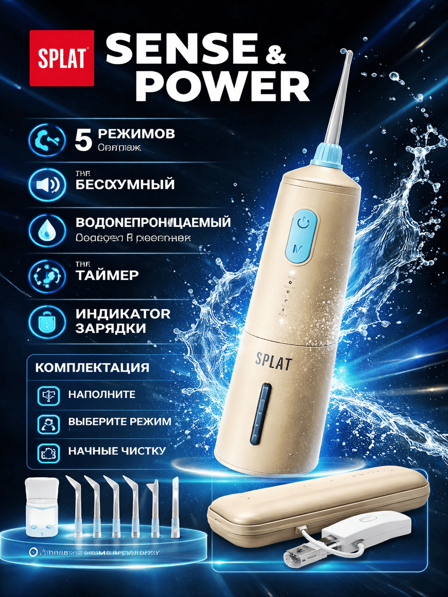 Ирригатор портативный Splat Sense&Power бежевый