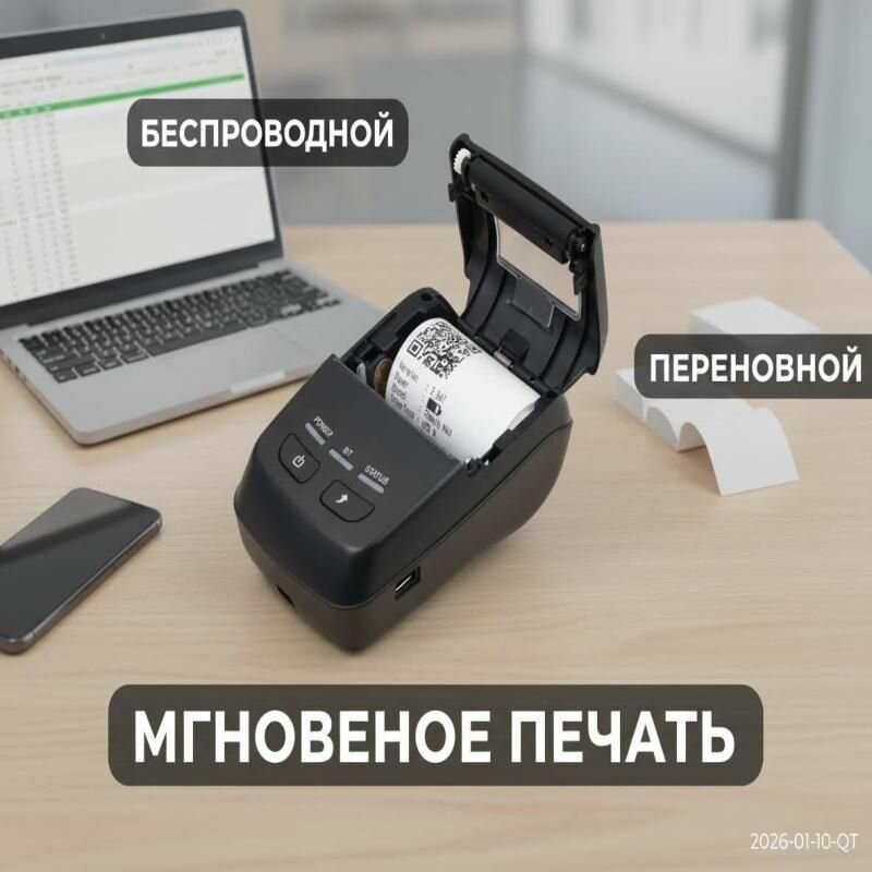 Принтер для наклеек, этикеток лазерный , черный