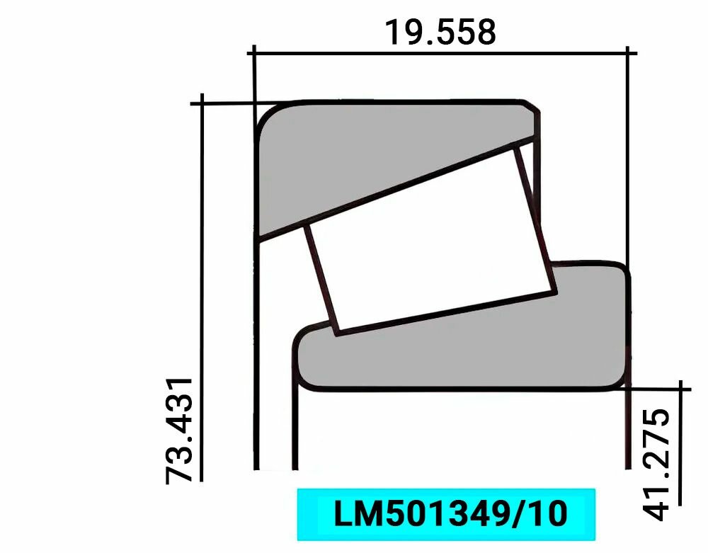 LM501349/10 FBJ Конический роликовый подшипник (41.275 x 73.431 x 19.558 мм)