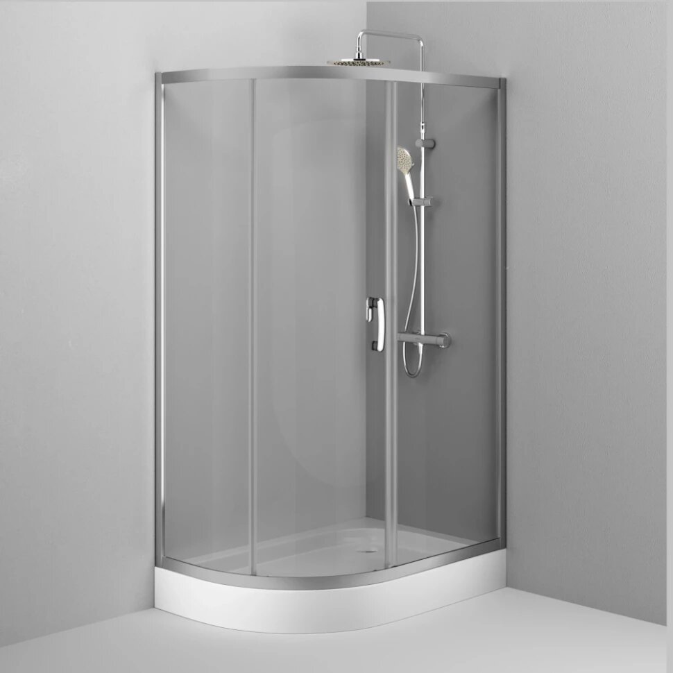 Душевой уголок Am.Pm Like Solo Slide W83UG-302U120MT 120x80 см, профиль матовый хром, стекло прозрачное
