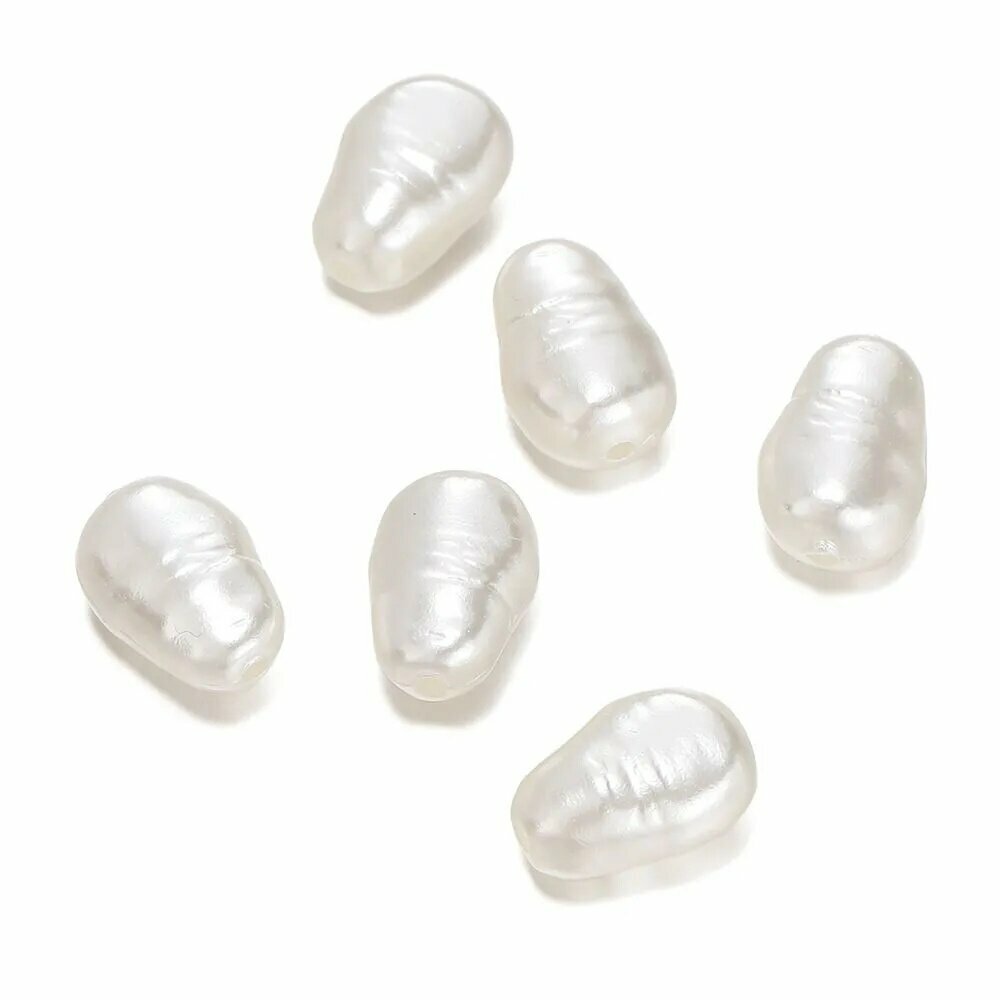 Бусины жемчуг барочный искусственный 10.5x15mm,10шт для рукоделия и создания украшений.