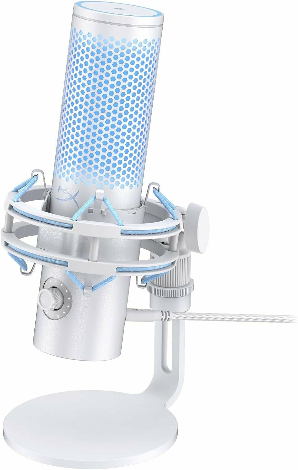 Микрофон HyperX QuadCast 2 Frost/Белый, кардиоидный, стереозапись, USB-C, jack 3.5 мм (AN1D9AA)