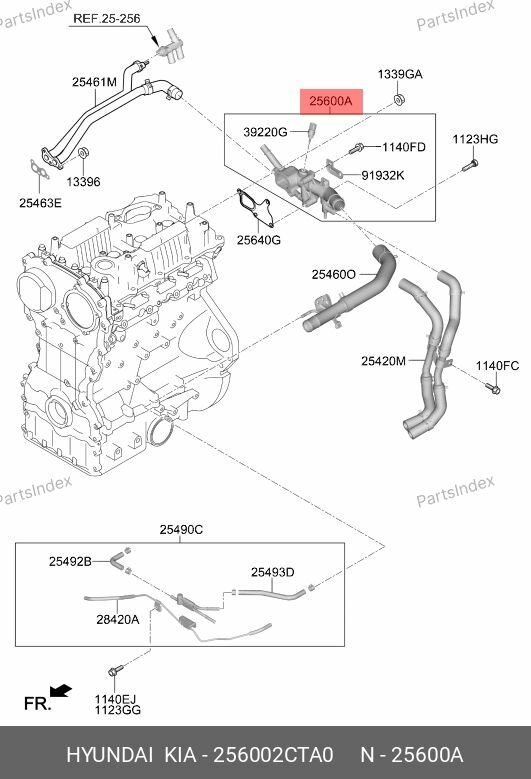 Термостат, HYUNDAI/KIA/MOBIS 256002CTA0