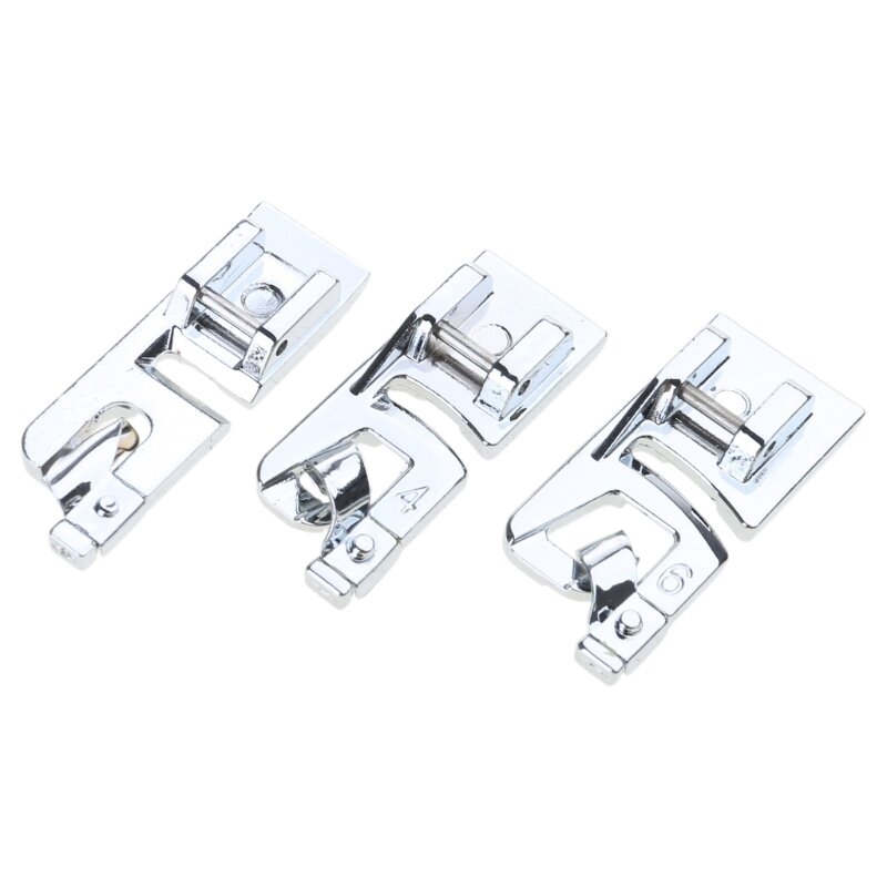 3 Size 3mm 4mm 6mm Hemming Feet Rolled Hem Presser Foot Narrow Rolled Hem Foot