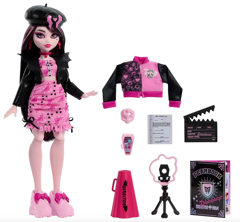 Кукла Монстр Хай Дракулаура с книгой ужасов - Monster High Fearbook Draculaura HXW30