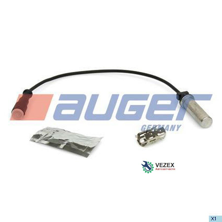 AUGER 74966 датчик ABS !(мр) датчик прямой L=350 + втулка + смазка \BPW, MB