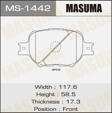 Колодки передние TOYOTA ALTEZZA MASUMA MS-1442
