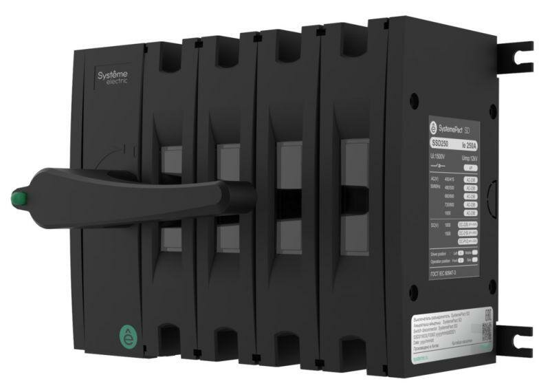 Выключатель-разъединитель SYSTEMEPACT SD160 4п 160А рукоятка фронт. слева (зак. отдельно) SE SSD01604LF0160