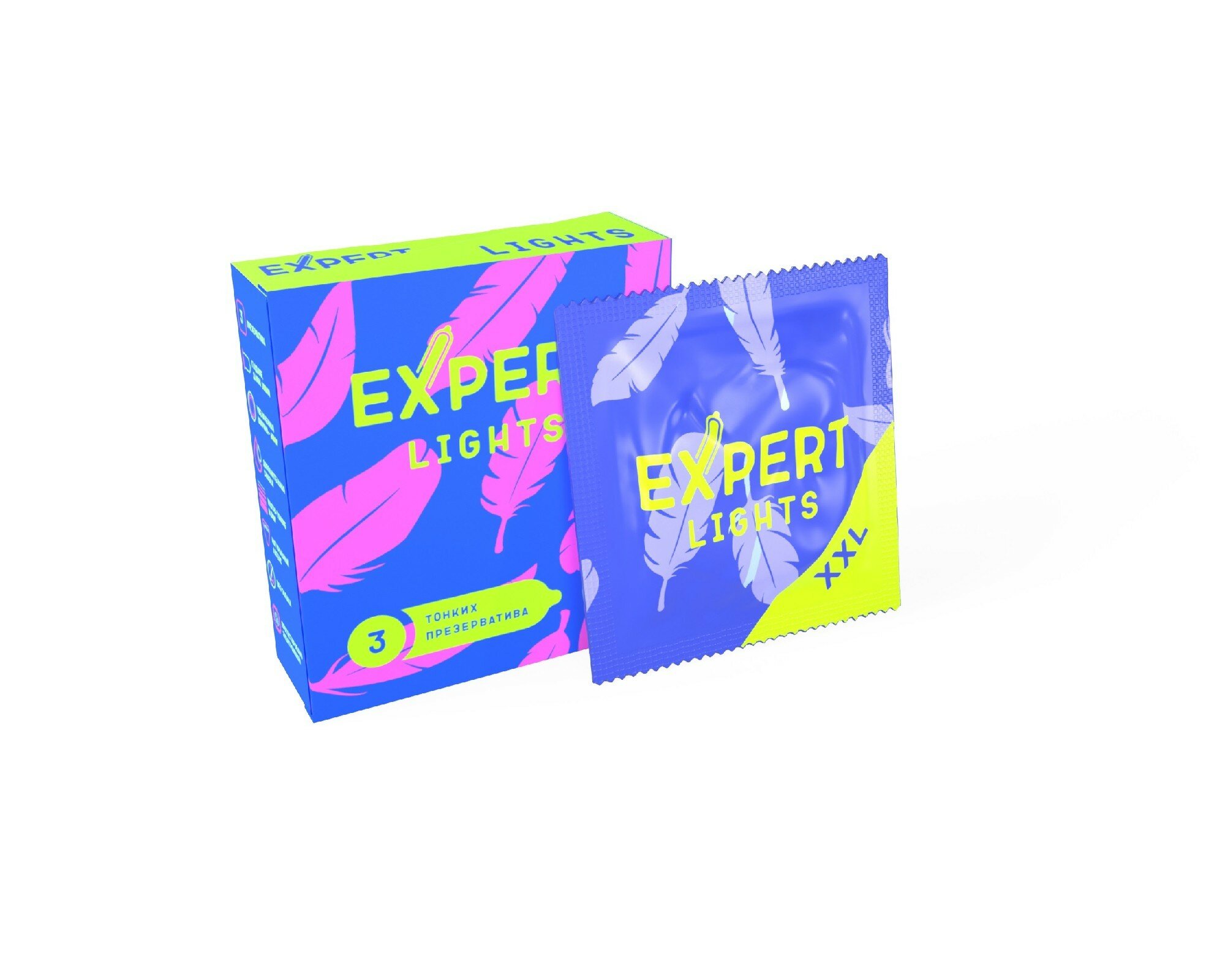 Презервативы Expert Lights XXL увеличенного размера, ультратонкие и надежные, 3 шт.