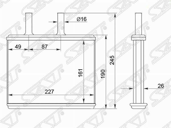 Радиатор отопителя салона SAT ST-NY11-395-0 Nissan AD 99-02 / Almera 00-06