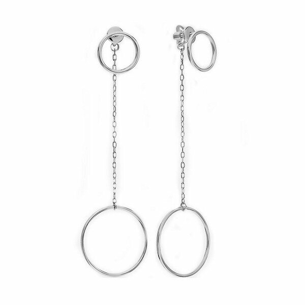 Серьги пусеты, серебро, 925 проба, родирование