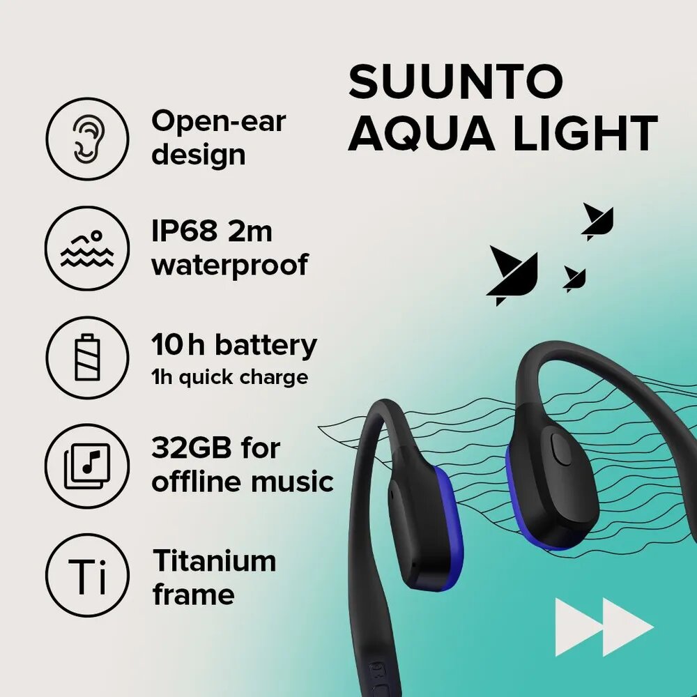 Suunto Наушники беспроводные с микрофоном, Bluetooth, черный, сиреневый
