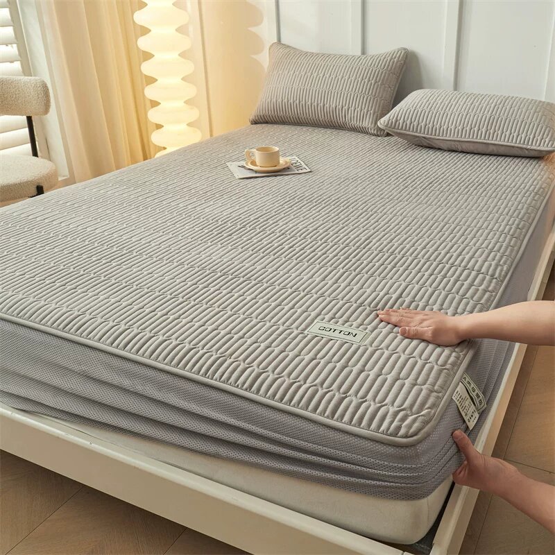MUJI Модный серый одиночный чехол для кровати (150x200 см) из плотного хлопка