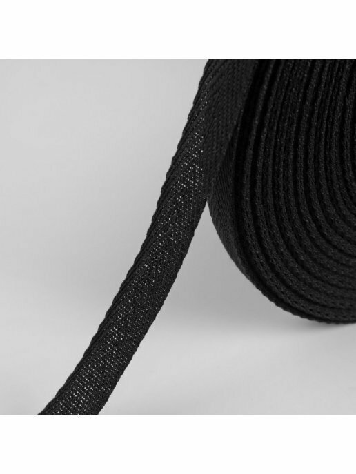 Лента киперная 50 м, ширина 1.5 см, (черный)