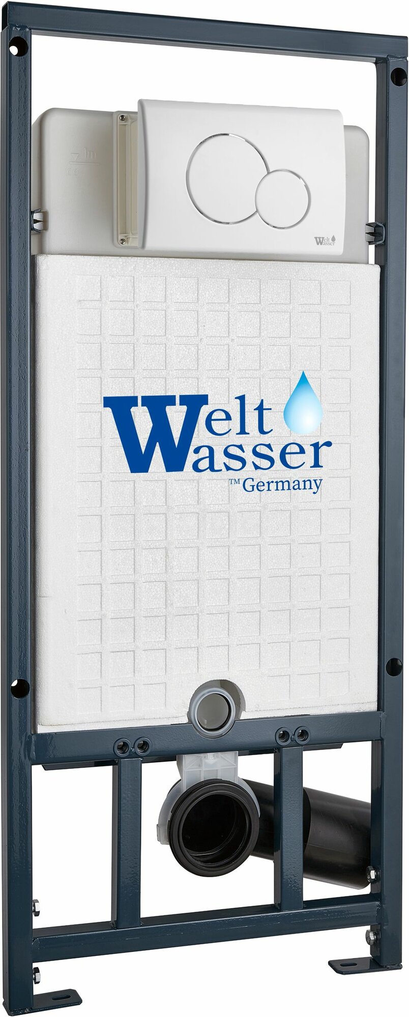 Инсталляция WeltWasser для унитаза Marberg 507 RD WT с белой глянцевой клавишей смыва