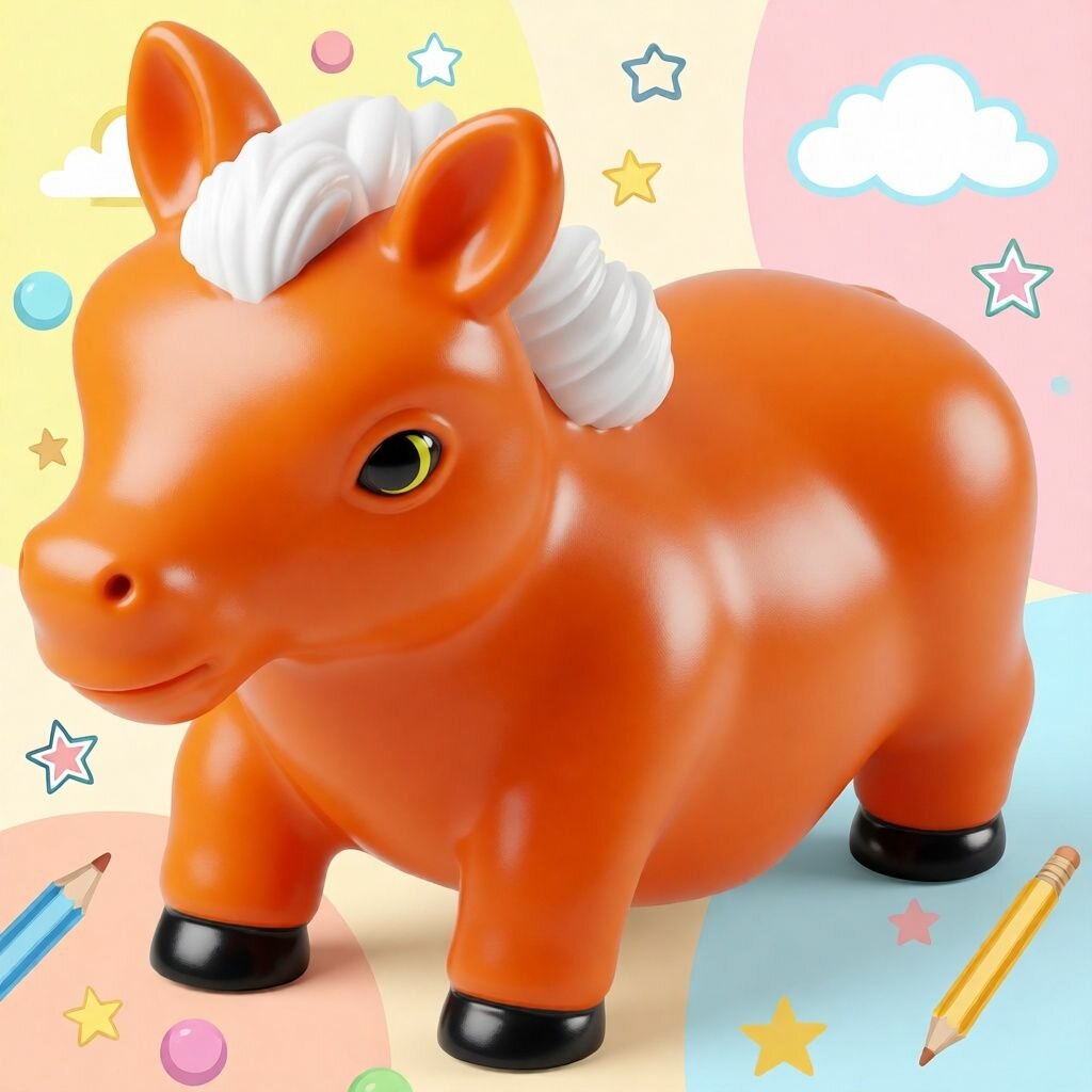Игрушка для ванны "Лошадка", ПВХ, от 3 лет, светло-коричневая