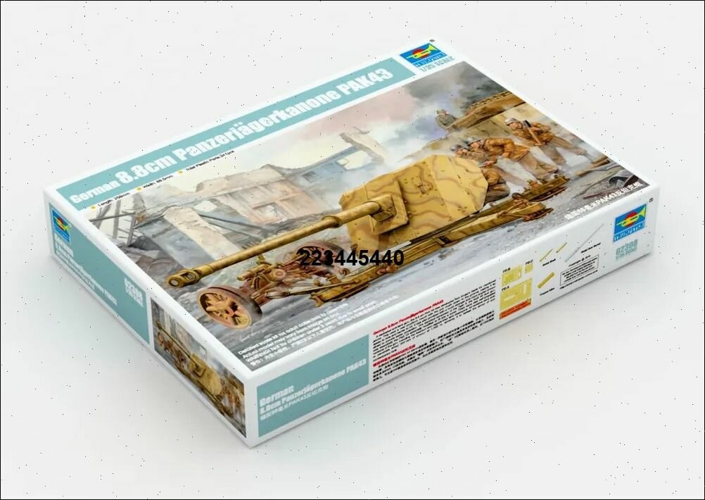 Сборная модель 1/35 немецкая 88-мм ПТ пушка PAK43, ABS пластик, средняя сложность, без клея, ПМВ ВМВ Новое время, Китай