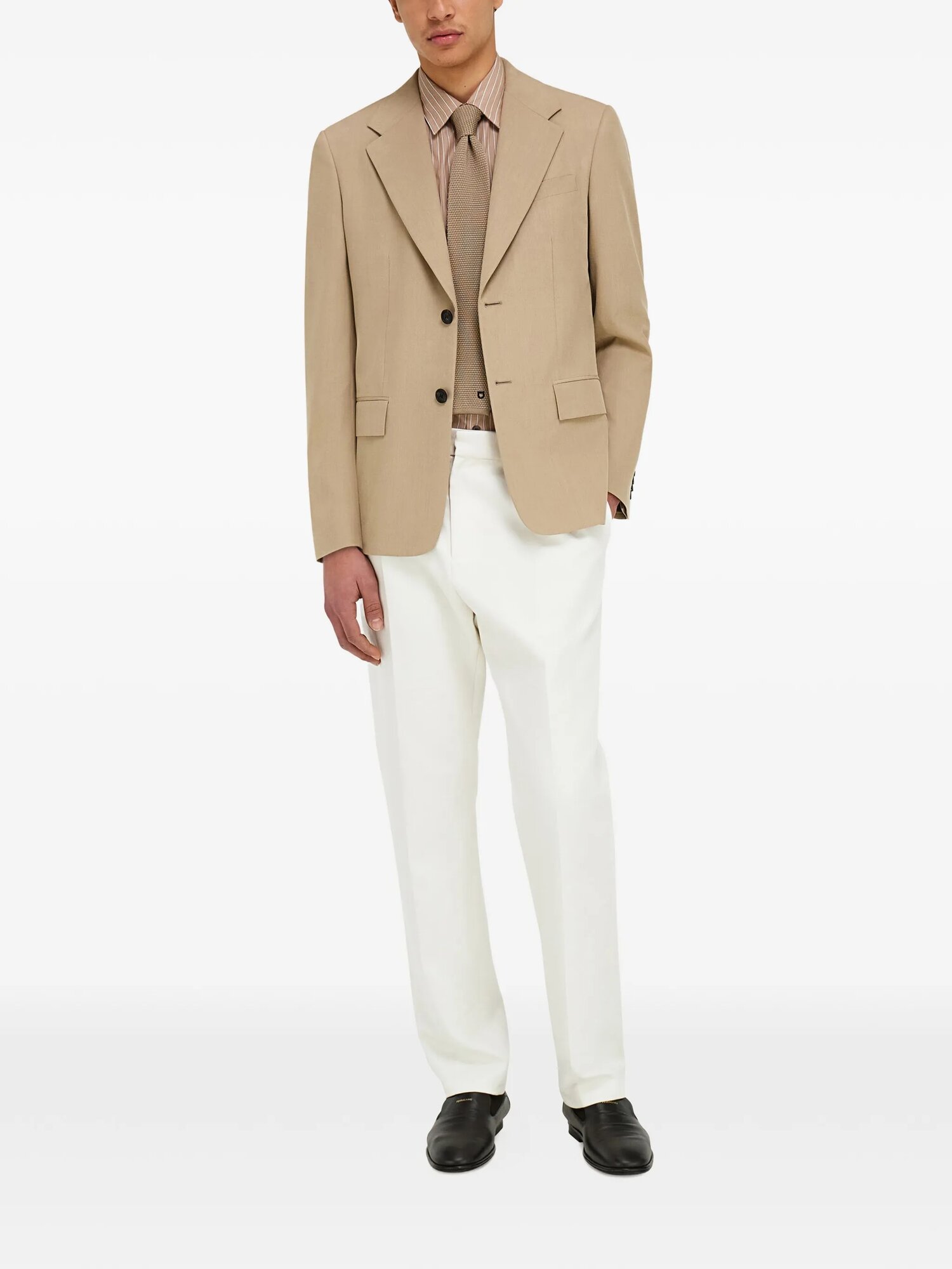 Пиджак Salvatore Ferragamo Single-breasted flannel blazer, размер 50, разноцветный — фото 1