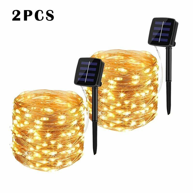 Солнечная гирлянда Warm White 22M200LED 2шт