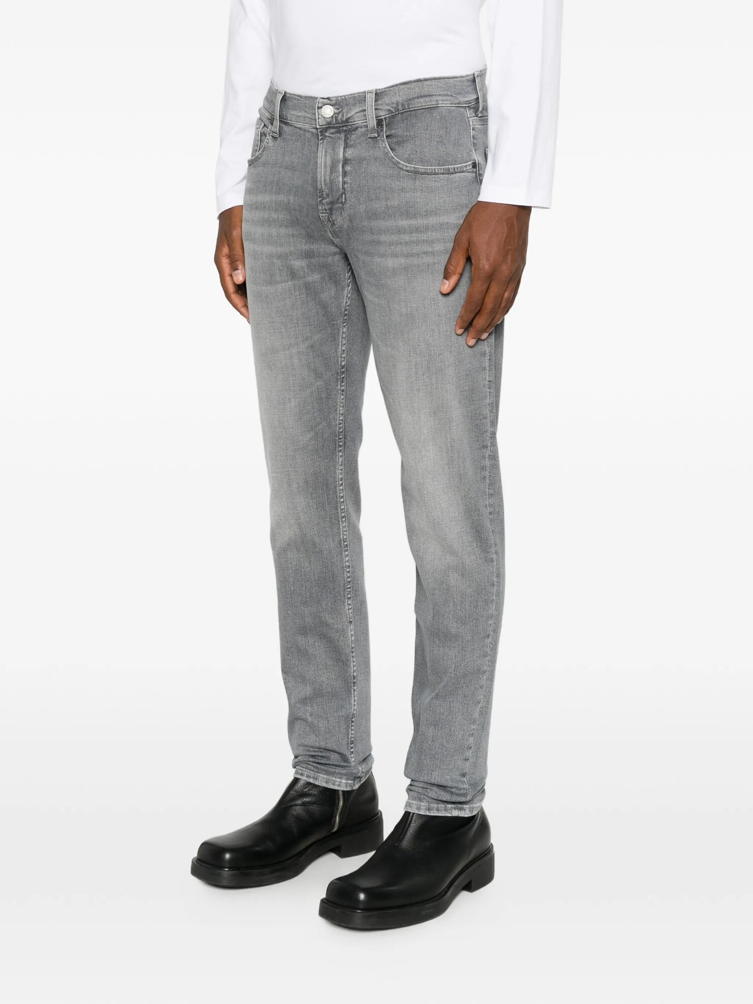 Джинсы 7 For All Mankind Whiskering-effect jeans, размер S, серый — фото 1