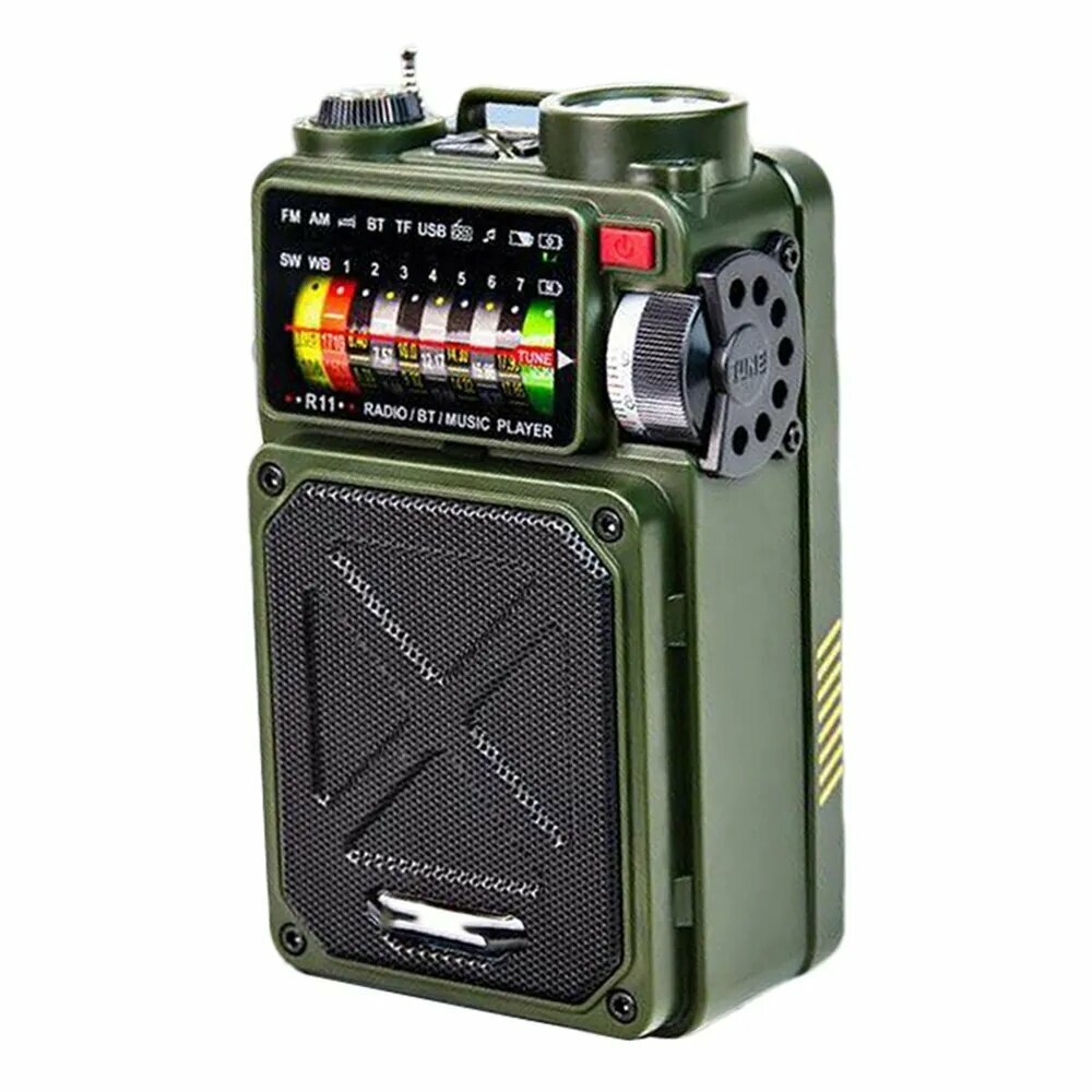 Аварийный Многофункциональный Радиоприемник С Bluetooth-Динамиком, Фонариком И Компасом