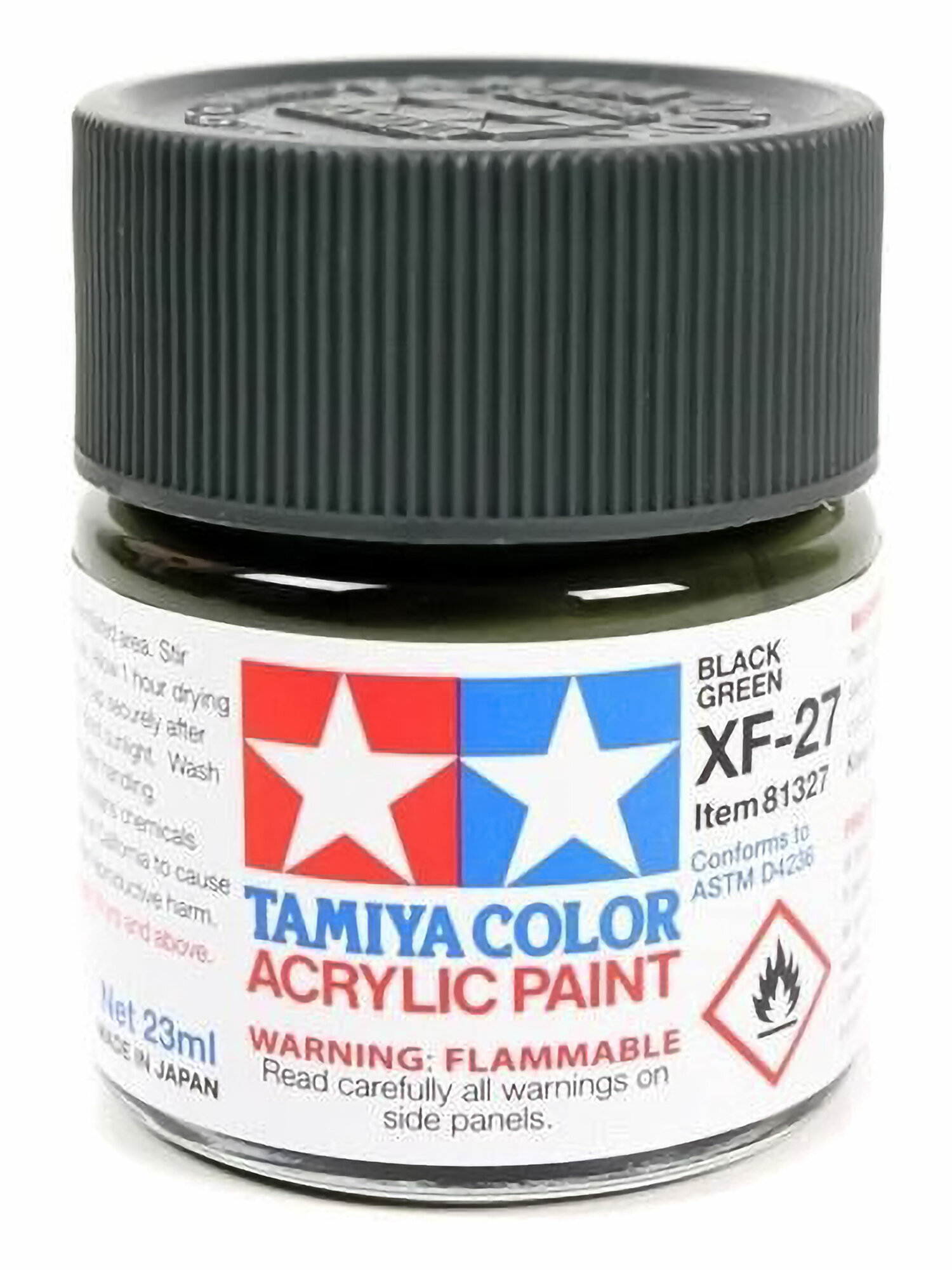Краска акриловая Tamiya Color XF-27 Black green 81327 матовая, 23 мл