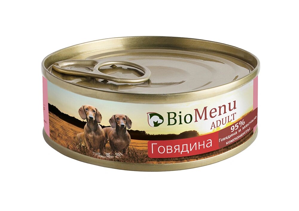 Консервы для собак Био Меню Adult Говядина 100г