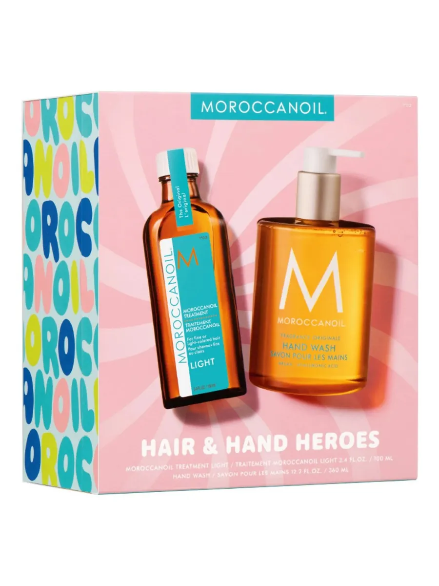 Набор Moroccanoil Summer Light Option - Hair & Hand Heroes: масло Light, 100 мл + масло д/рук, 360 мл