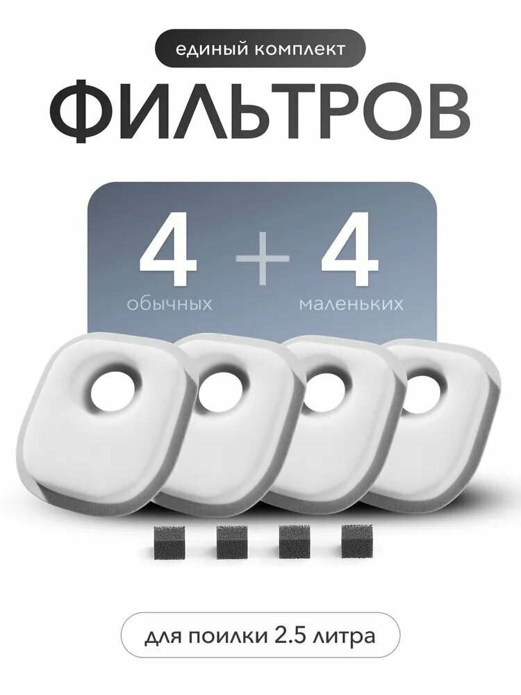 Фильтры для автоматической поилки 2.5 литра, 4 шт.