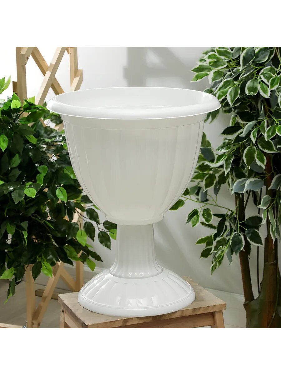 Вазон Жасмин 18 л белый для цветов и сада