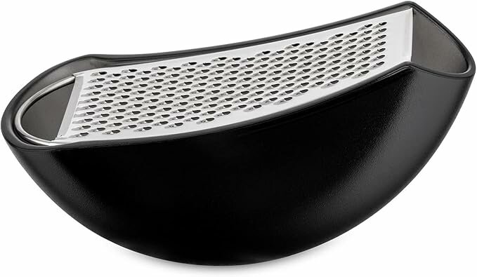 Терка с контейнером - Alessi - из нержавеющей стали, цвет черный, AARU01 B