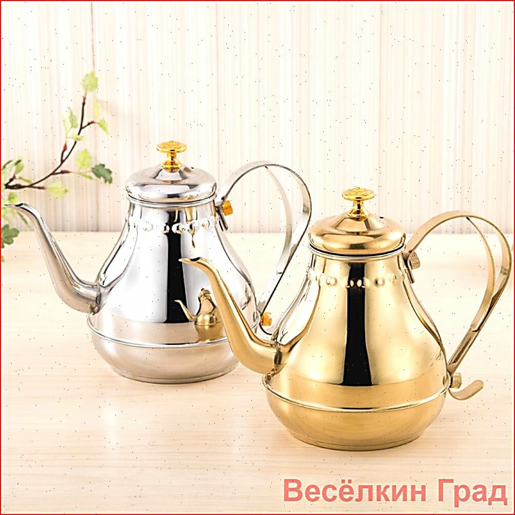 Чайник, нержавеющая сталь, объем 1.8л, золотистый, стильный дизайн — фото 1