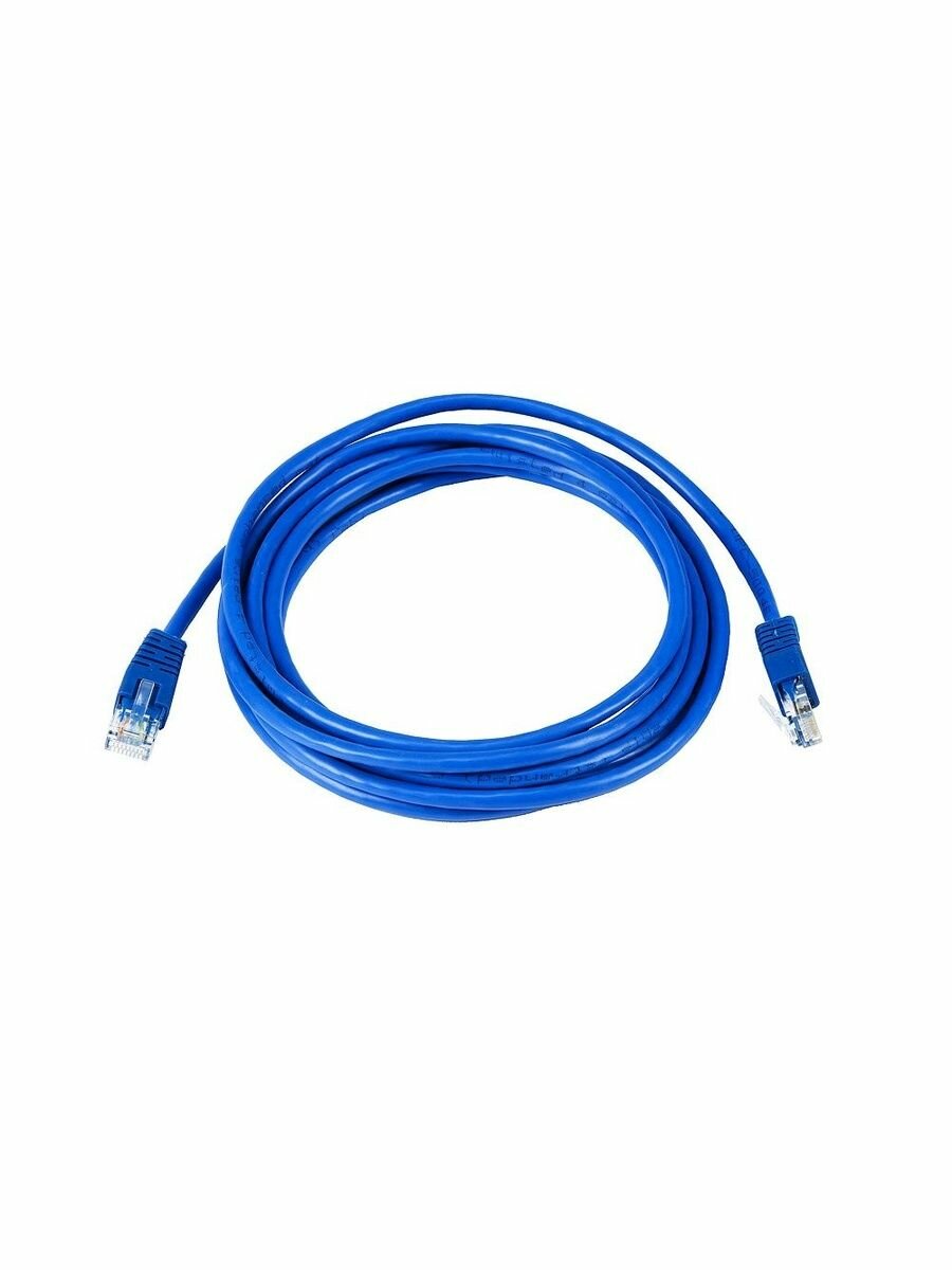 Bion Кабель Патч-корд U UTP, Cat.5e, AWG 26 7 0,16мм, CCA, многожильный, PVC, 3м, синий, BPC-U5E101-3M-BL