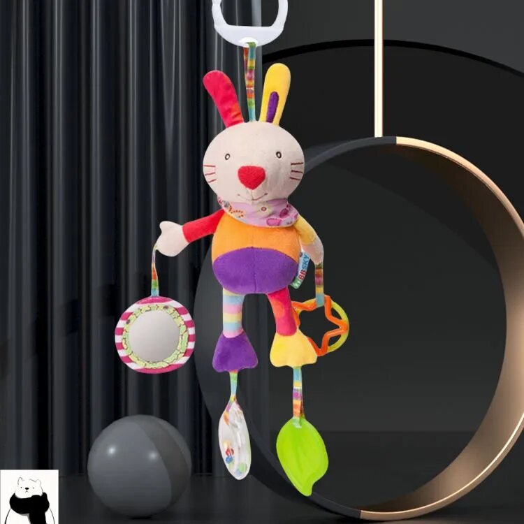 Развивающая дуга с игрушками. Игрушки для новорожденных от 0. Cпираль растяжка на кроватку и коляску. Погремушка для новорожденного