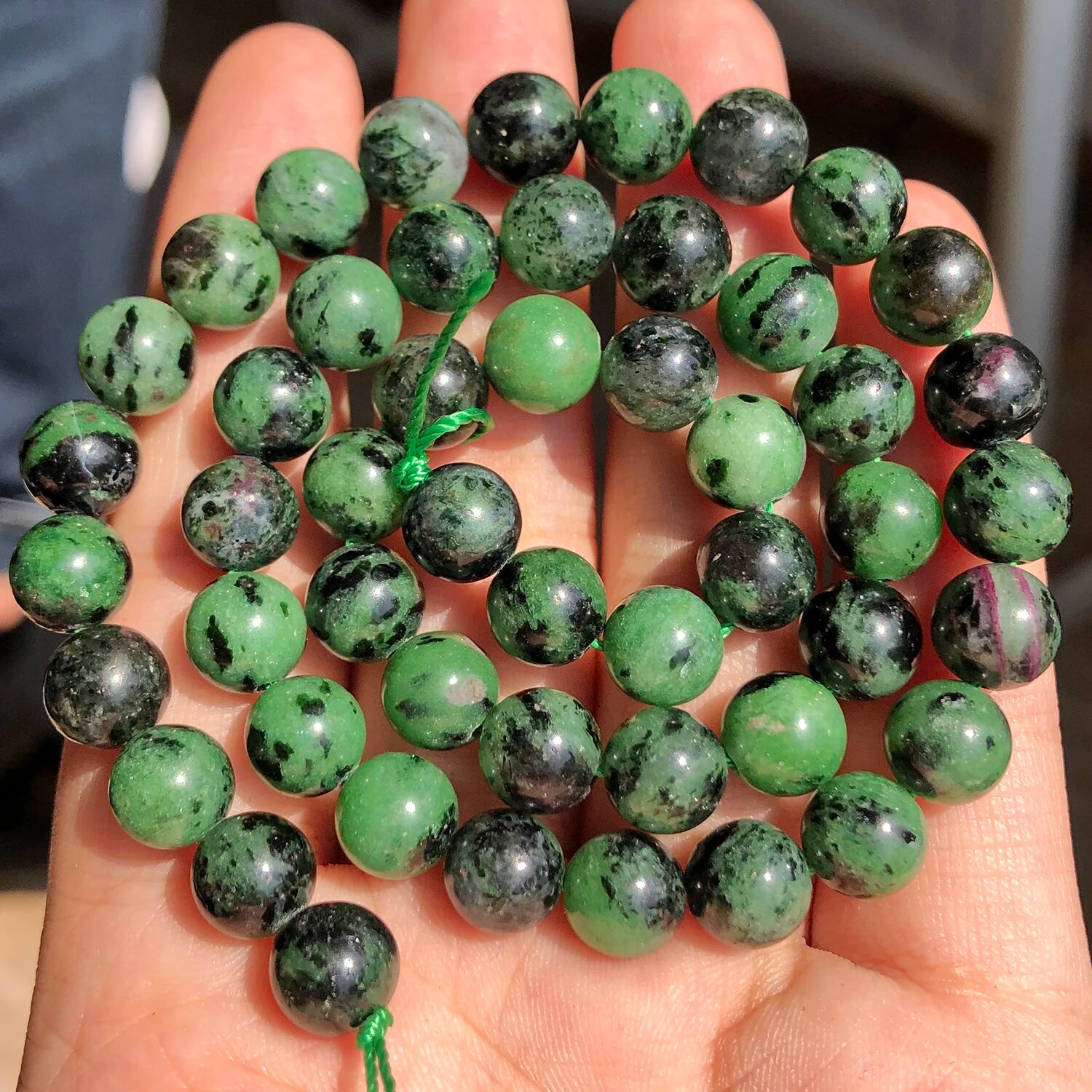 Бусины GMB724 из опала, аквамарина, морганита, турмалина, Зеленый, 8mm about 46pcs, Ruby Emerald