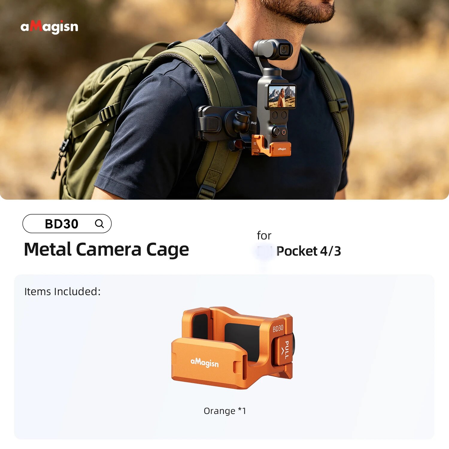 Каркас для DJI Osmo Pocket 4&3 BEHORSE orange