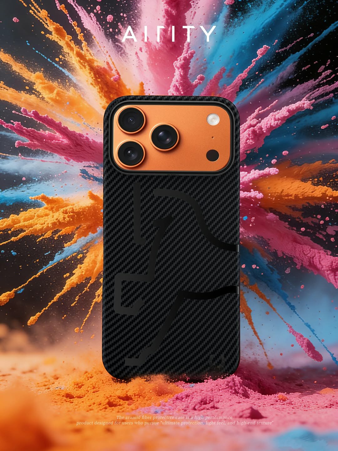 Чехол Airity Horse Aramid Fiber Case для iPhone 17 Pro Max Black, Черный