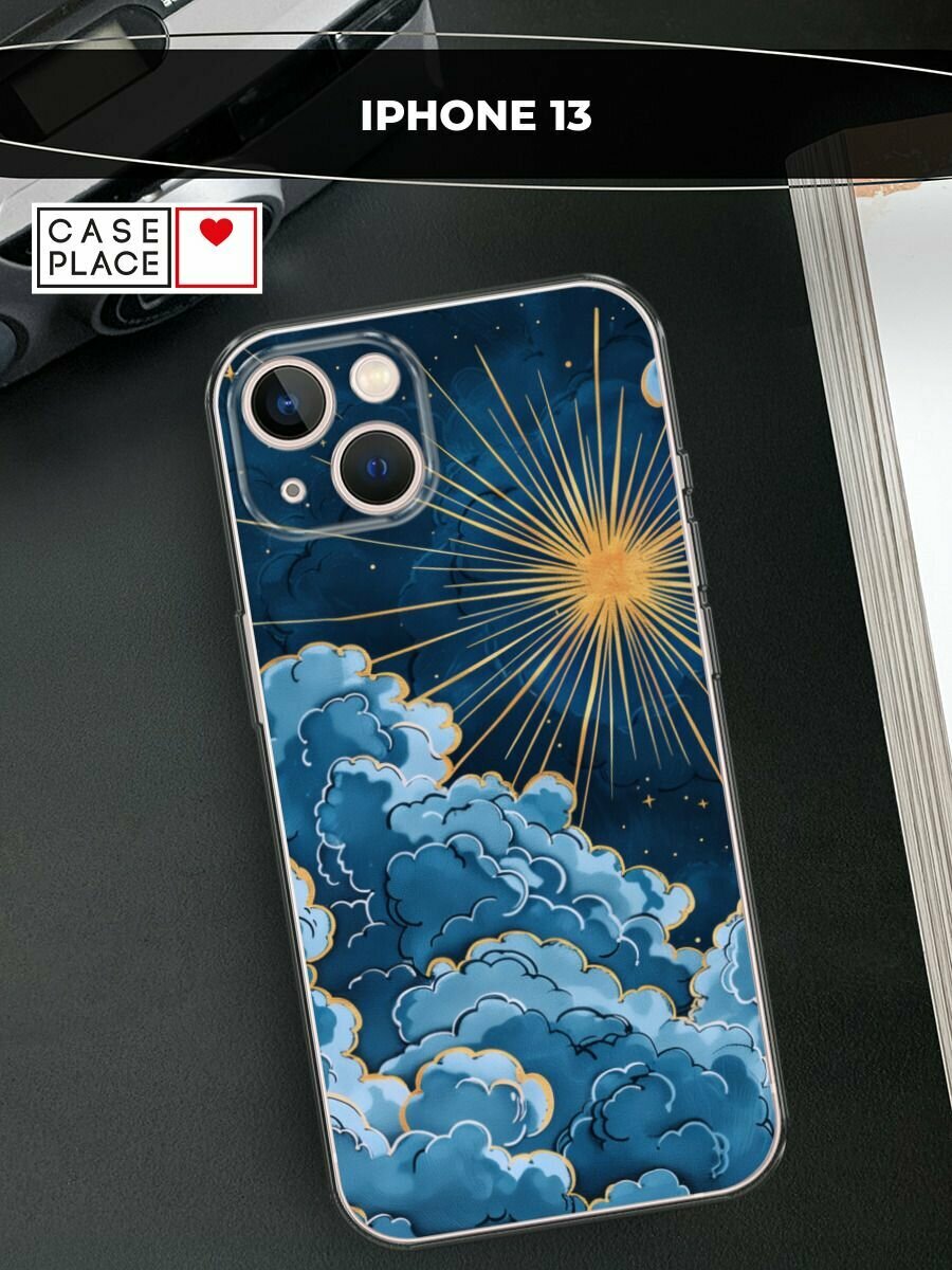 Чехол на Apple iPhone 13 / Айфон 13 с принтом Звезда и облака
