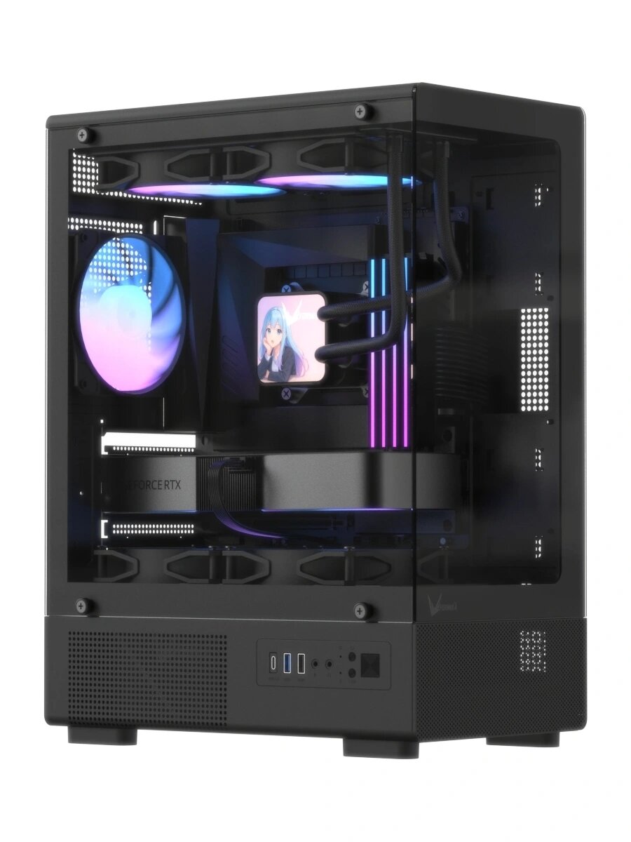 Корпус Formula Crystal Z1CM Plus AR v2 черный без БП mATX 2x120mm 1xUSB2.0 1xUSB3.0 audio bott PSU