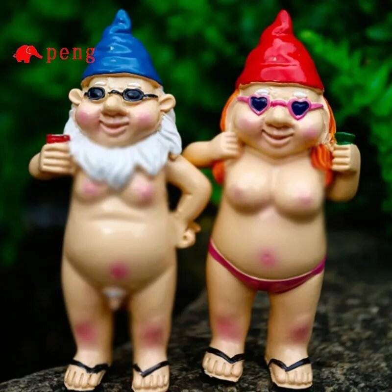 Фигурка садовая для сада, гномы, эльфы, лесовики, из смолы, белый, 12x6 см