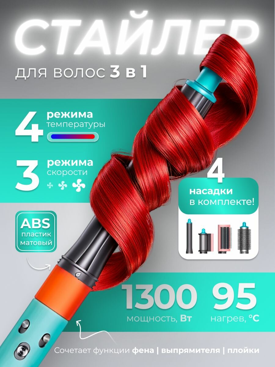 Фен для волос SenCiciMen Multifunction Hair Styler X9 EU Macarone (4 насадки)
