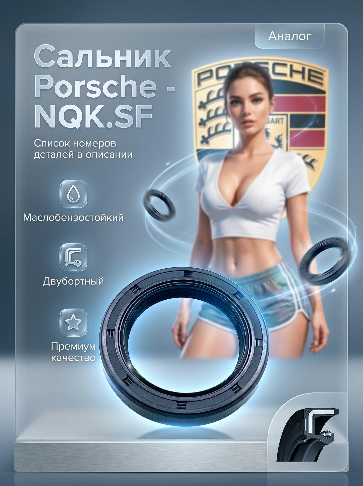 Сальник коленвала 325156 - NQK.SF на PORSCHE CAYENNE (92A)