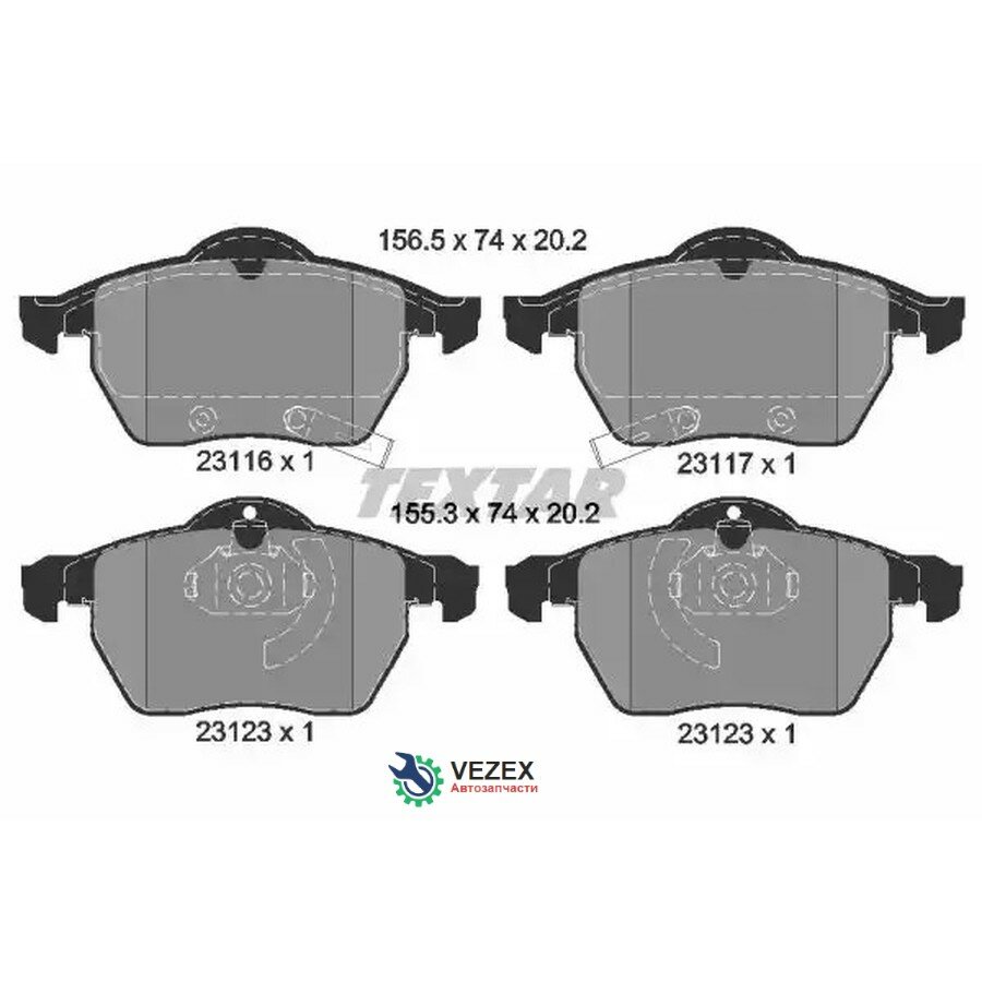 TEXTAR 2311701 Колодки тормозные дисковые к т 4 шт.