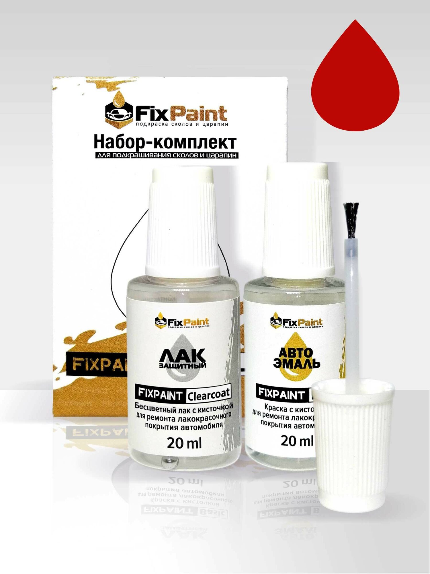 Подкраска JEEP, код 686, PASSION RED, набор FixPaint Double, краска и лак для подкраски сколов и царапин