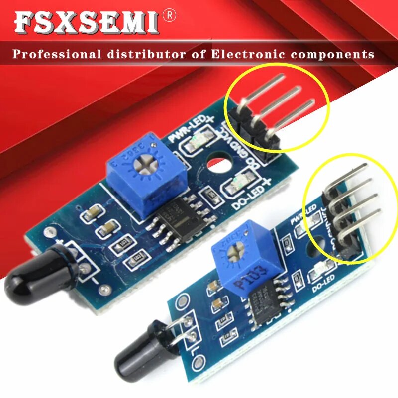 ИК-датчик обнаружения пламени FSXSEMI IR Flame Detection Sensor 3 Wire